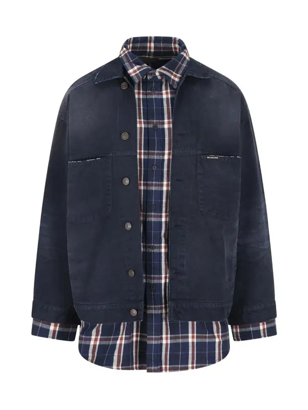 Balenciaga Cotton Shirt Jacket - Blue