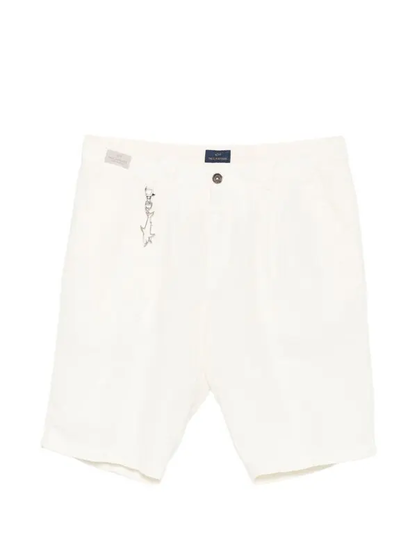 Paul & Shark Cotton And Linen Bermuda Shorts - White