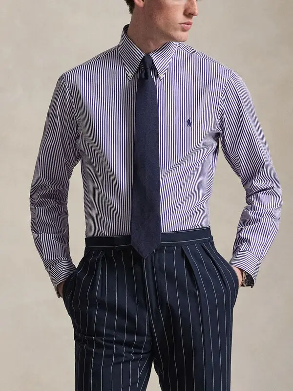 Polo Ralph Lauren Striped Shirt With Logo - Purple