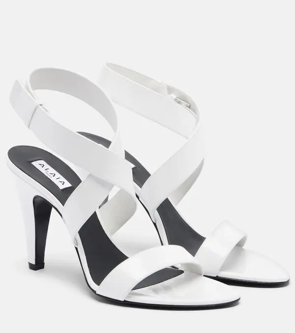 Alaïa Patent Leather Slingback Sandals - White