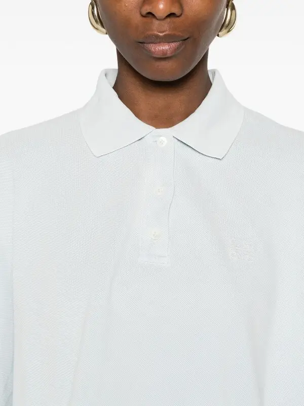 Loewe Anagram Cotton Polo Shirt - Sky Blue