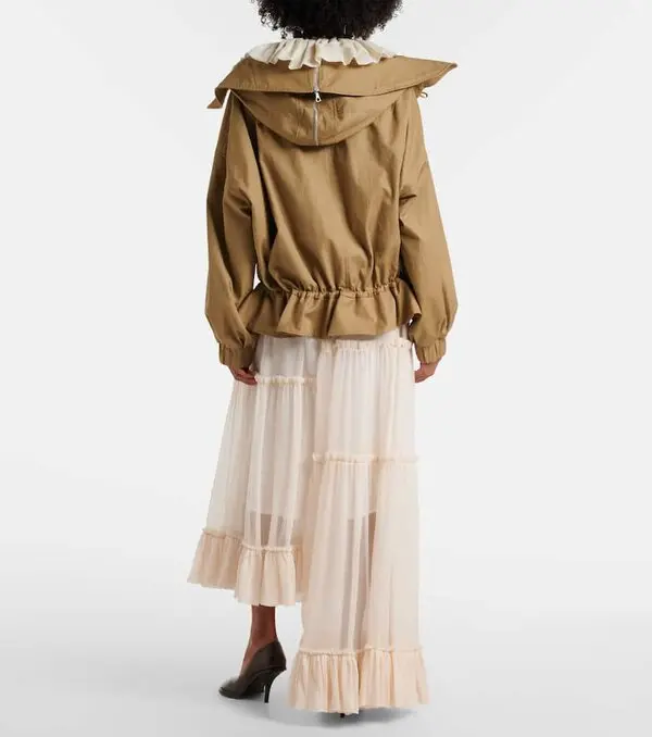 Dries Van Noten Ruffled Asymmetric Silk Maxi Skirt - White