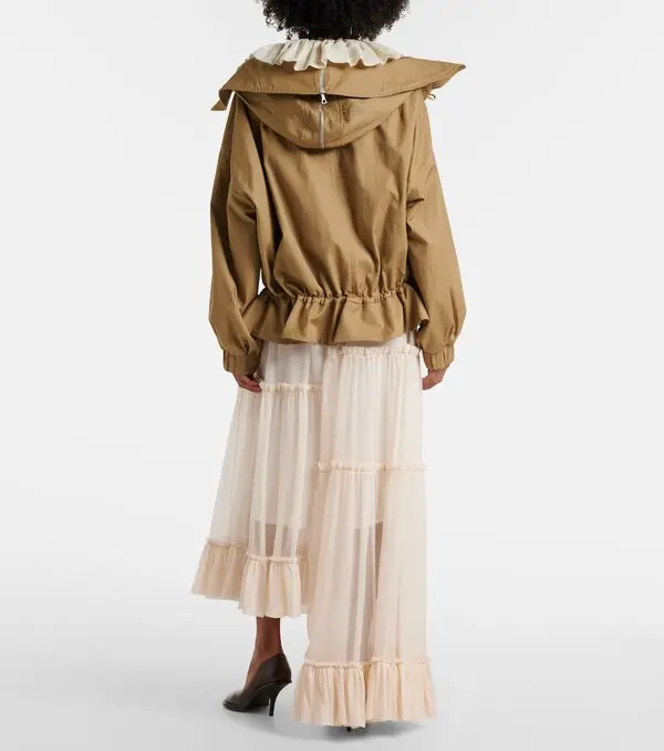 Dries Van Noten Ruffled Asymmetric Silk Maxi Skirt - White