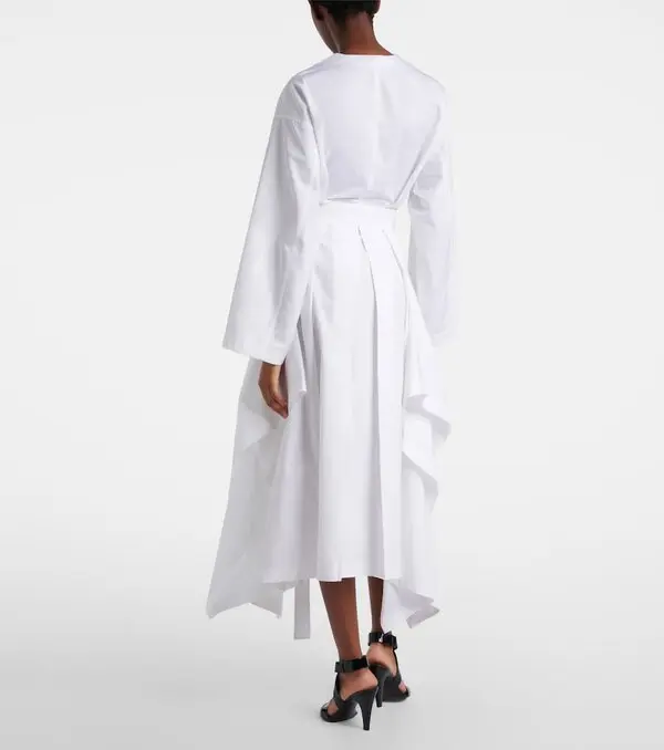 Alaïa Cutout Cotton Poplin Midi Dress