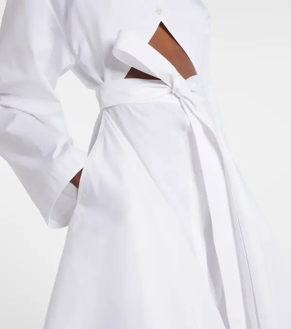 Alaïa Cutout Cotton Poplin Midi Dress