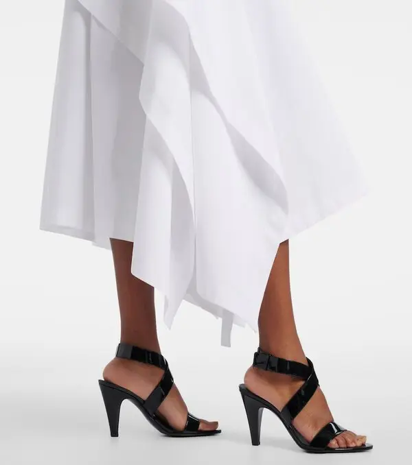 Alaïa Cutout Cotton Poplin Midi Dress