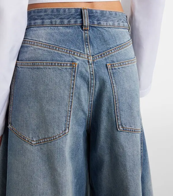 Alaïa Ruffled Wide-leg Jeans