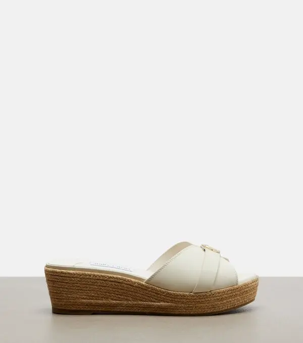 JIMMY CHOO Leda Wedge Espadrilles - White