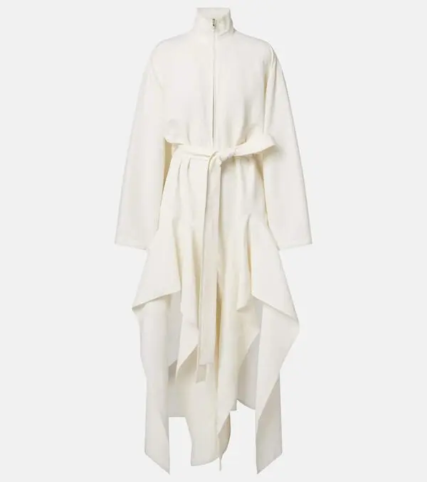 Alaïa Belted Ruffled Poplin Jumpsuit - White
