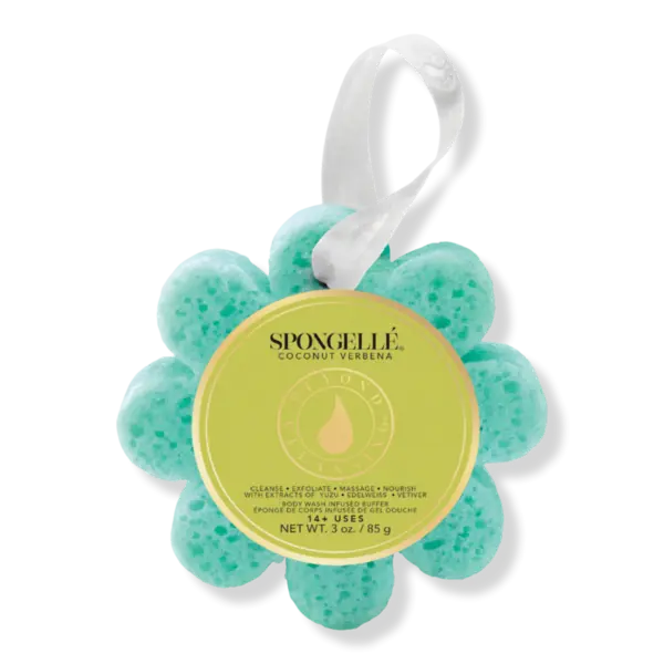 SPONGELLE Coconut Verbena Wild Flower Bath Sponge Built-in Body Wash Shower Loofah Sponge For - One-color