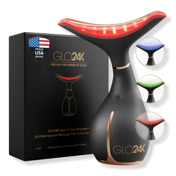 GLO24K Skin Rejuvenation Beauty Device For Face And Neck - Black