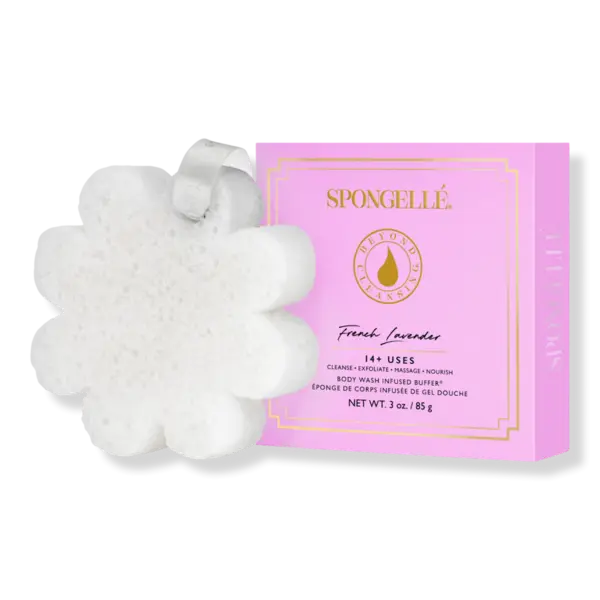SPONGELLE French Lavender Boxed Flower Body Buffer | Body Wash Infused Buffer - One-color