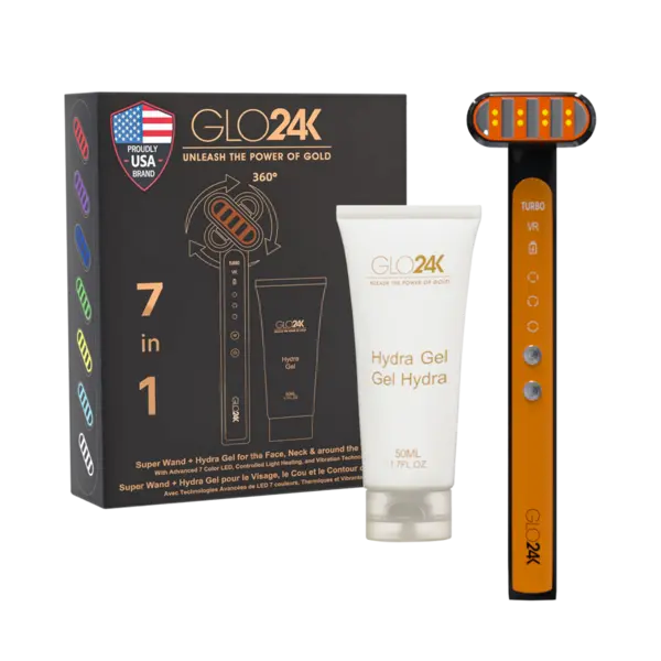GLO24K 7 Color Led Super Wand + Hydra Gel - One-color