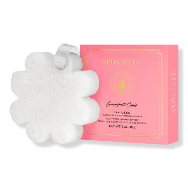 SPONGELLE Grapefruit Cassis Boxed Flower Body Buffer | Body Wash Infused Buffer - One-color