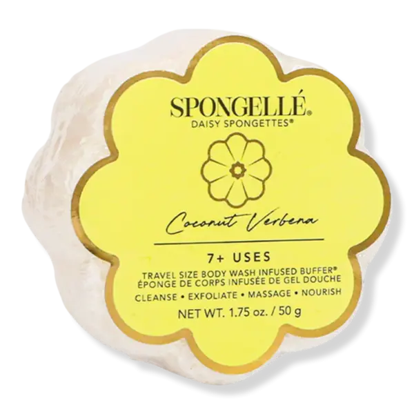 SPONGELLE Coconut Verbena Daisy Spongette | Travel Body Wash Infused Buffer - One-color