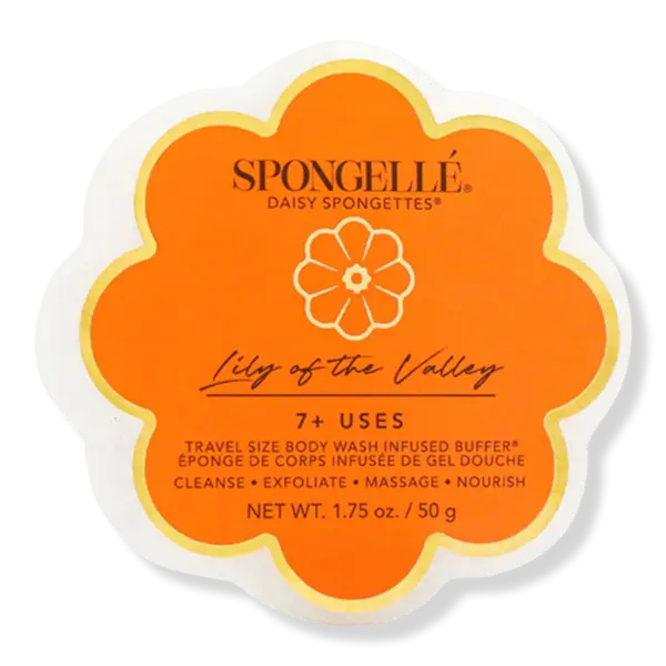 SPONGELLE Lily Of The Valley Daisy Spongette | Travel Body Wash Infused Buffer - One-color