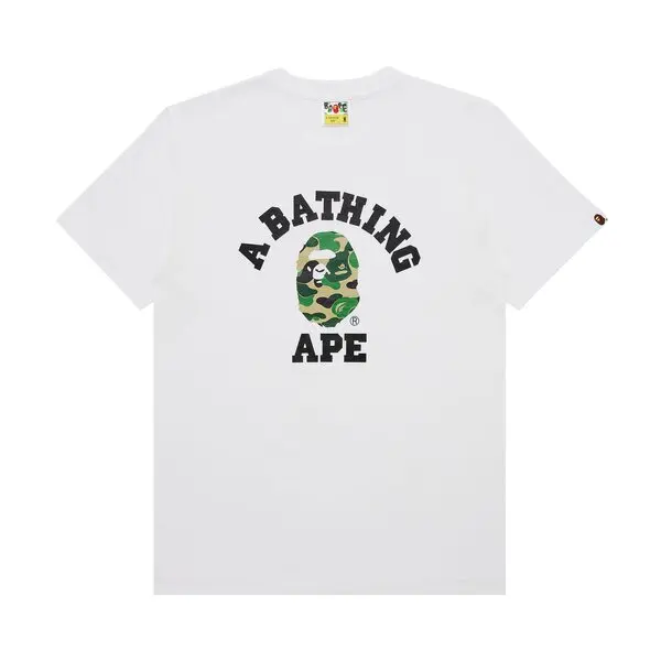 A BATHING APE Abc Camo College Tee - White