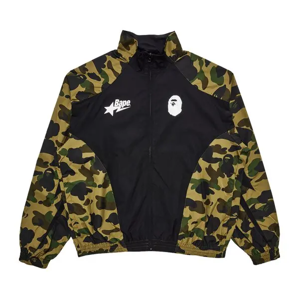 A BATHING APE Camo Stand Collar Track Jacket