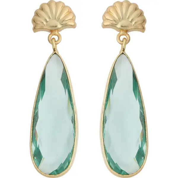 PANACEA Crystal Teardrop Earrings - Green
