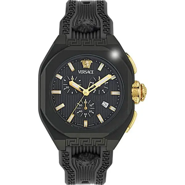 Versace V-legend Chronograph Strap Watch - Black