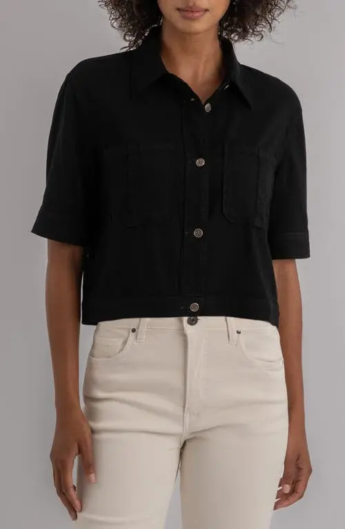 Kut From The Kloth Finley Linen Blend Jacket - Black