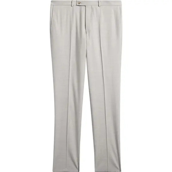 JACK VICTOR Patrick Tropical Weave Stretch Wool Blend Dress Pants - Grey