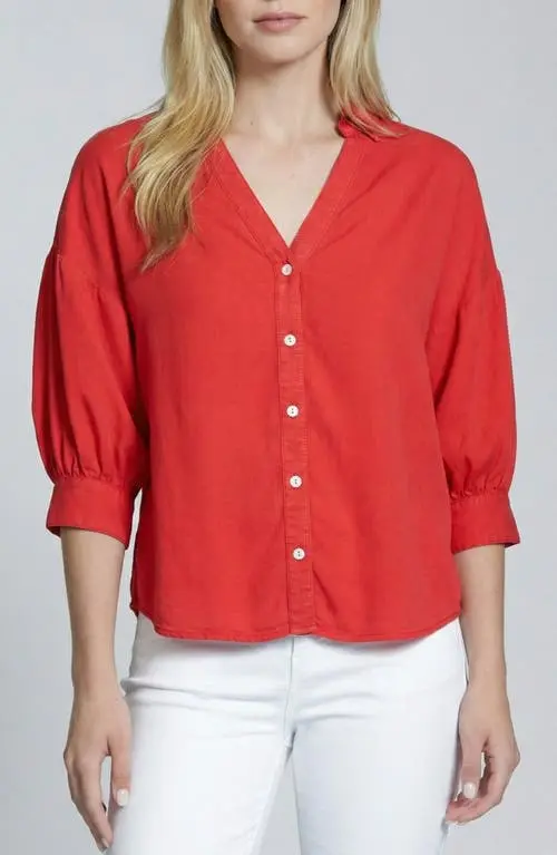 APNY Blouson Sleeve Woven Shirt - Red