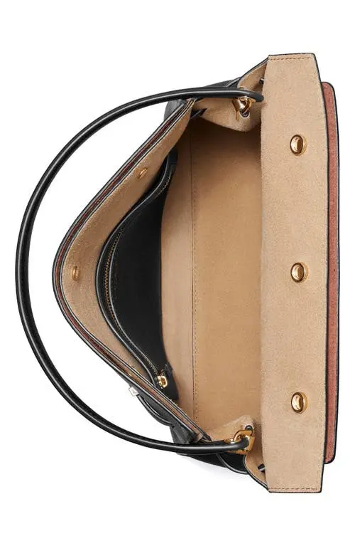 Tory Burch Small Lee Radziwill Leather Double Bag - Black