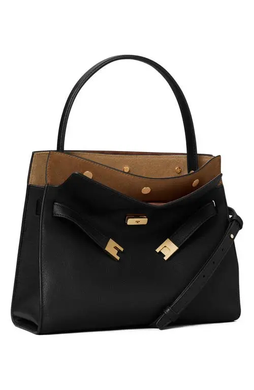 Tory Burch Small Lee Radziwill Leather Double Bag - Black