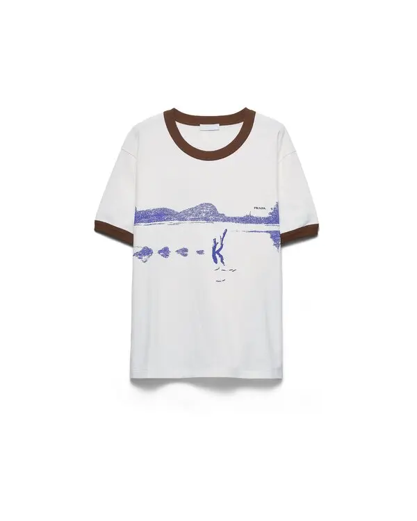 Prada Printed Cotton T-shirt - White