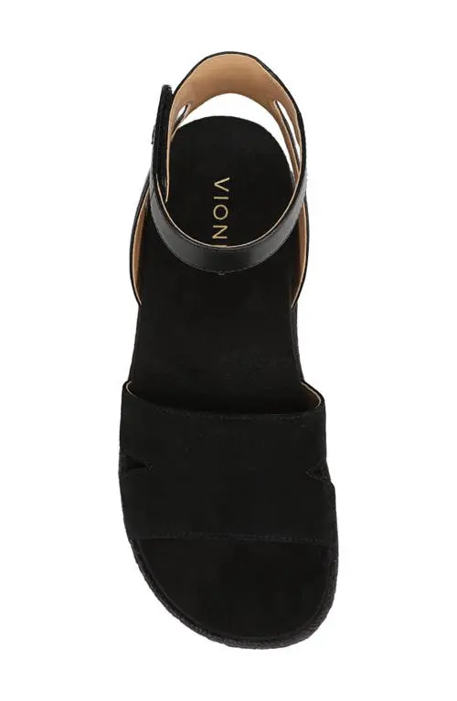 Vionic Platform Ankle Strap Sandals - Black