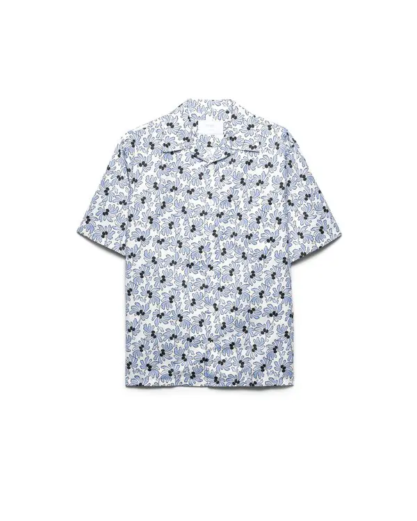 Prada Printed Cotton Blend Bowling Shirt - Neutral