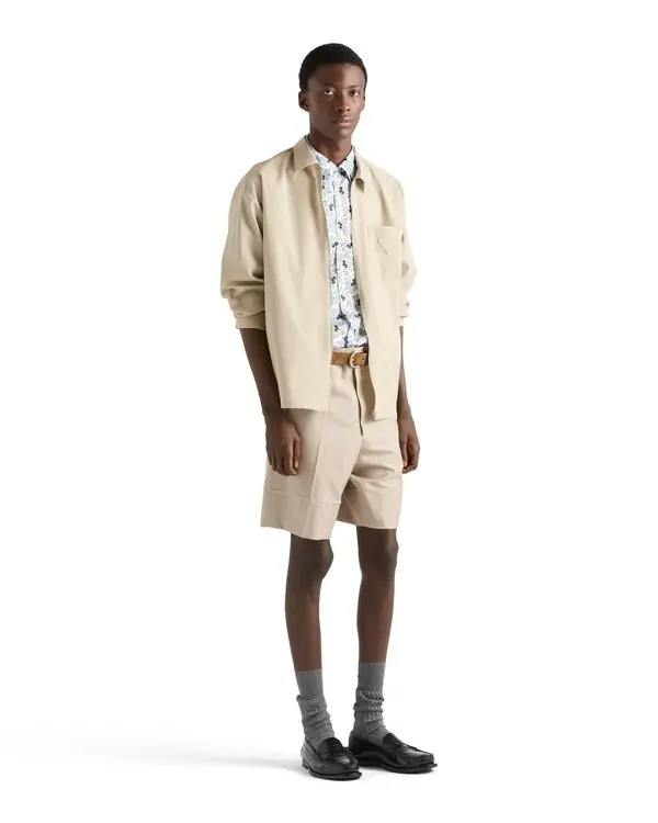 Prada Printed Cotton Blend Bowling Shirt - Neutral