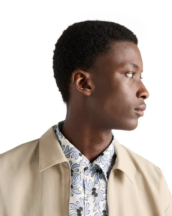 Prada Printed Cotton Blend Bowling Shirt - Neutral