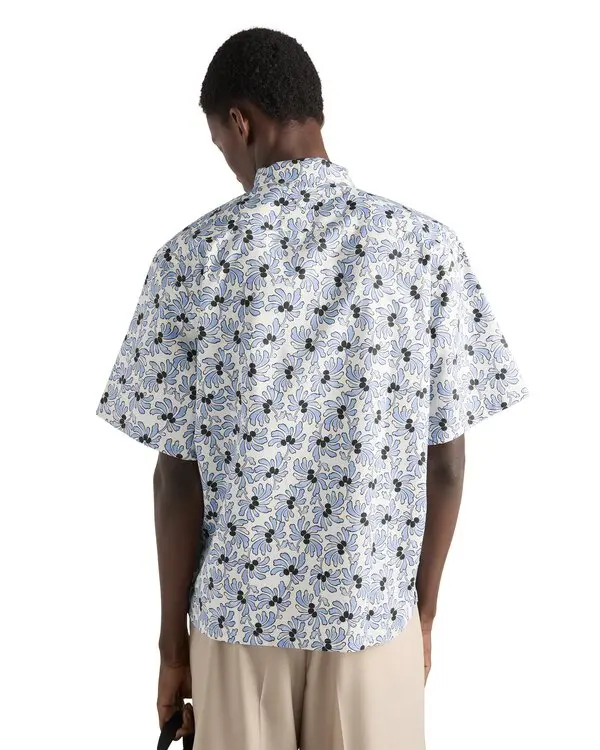Prada Printed Cotton Blend Bowling Shirt - Neutral