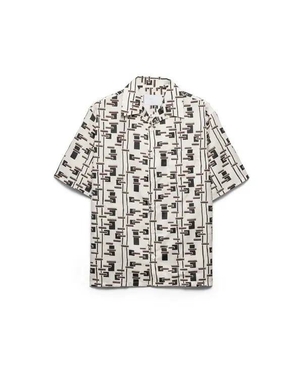 Prada Printed Cotton Blend Shirt - Neutral