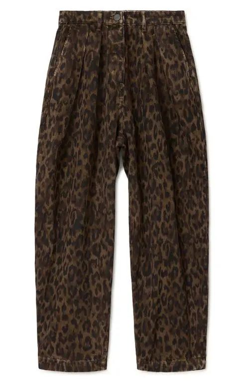 ALLSAINTS Becca Pleated Cotton-blend Trousers - Leppo Brown