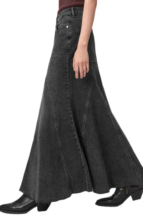 ALLSAINTS Alma Flare Denim Maxi Skirt