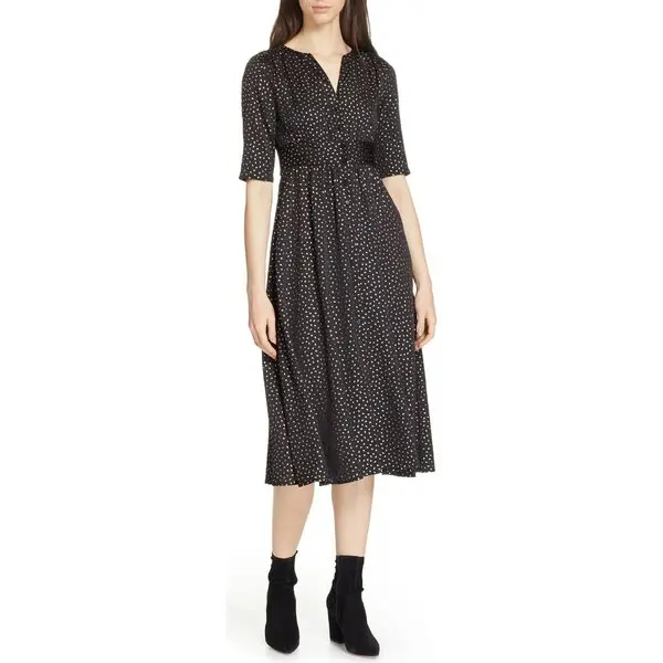 Ba&sh Foil Print Midi Dress
