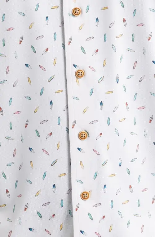 Johnnie-o Shortboard Knit Short Sleeve Button-up Shirt - White