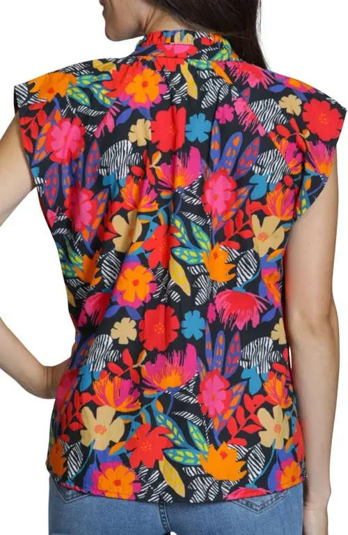 APNY Printed Cap Sleeve Top