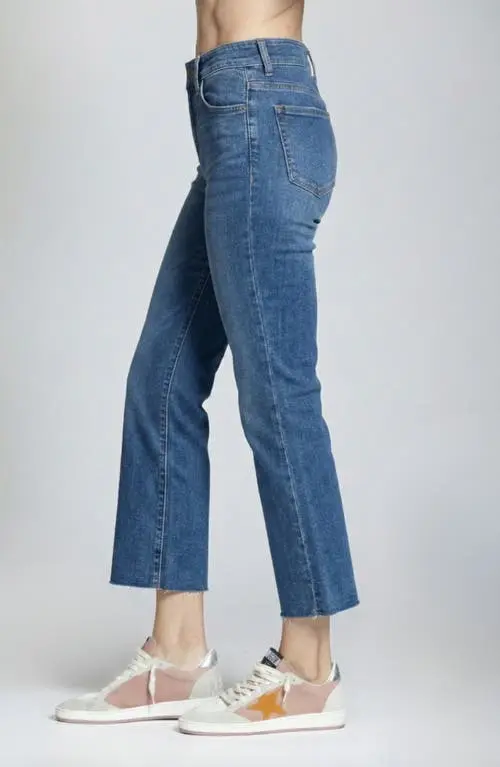 APNY Raw Hem Straight Leg Jeans - Medium Indigo
