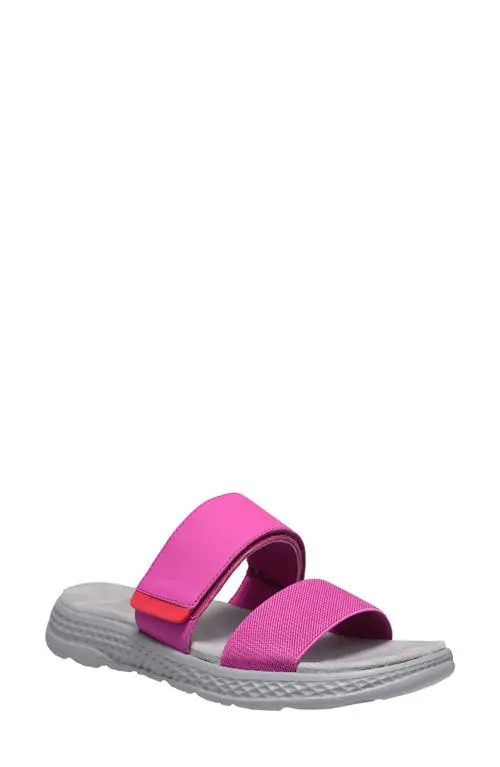PROPET Travelactive Allegra Slide Sandal - Grey/fuchsia