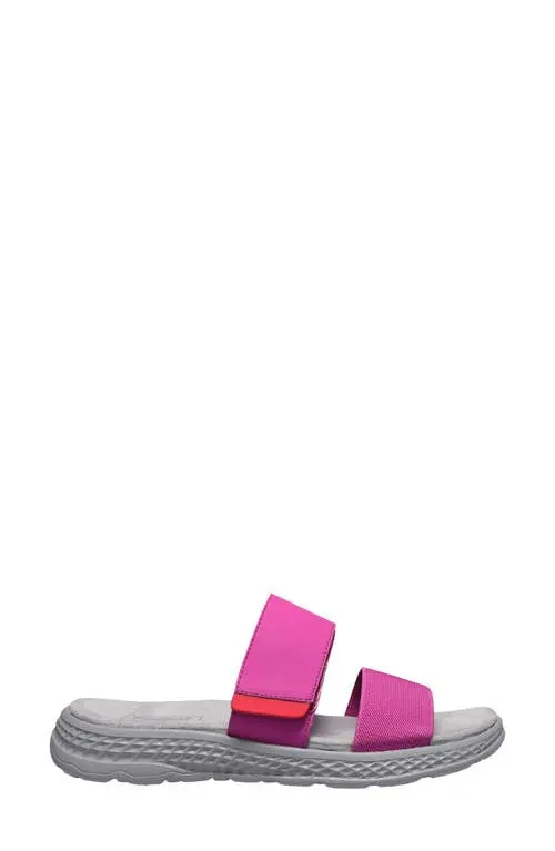 PROPET Travelactive Allegra Slide Sandal - Grey/fuchsia