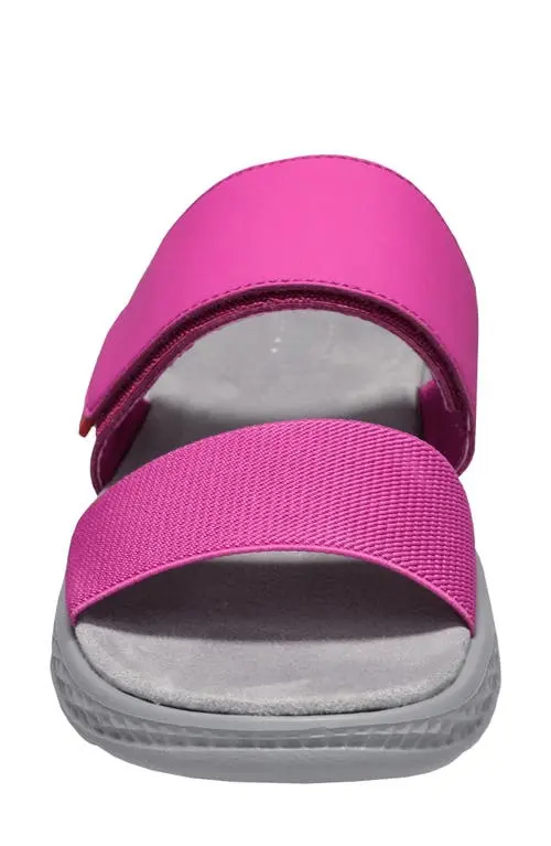 PROPET Travelactive Allegra Slide Sandal - Grey/fuchsia