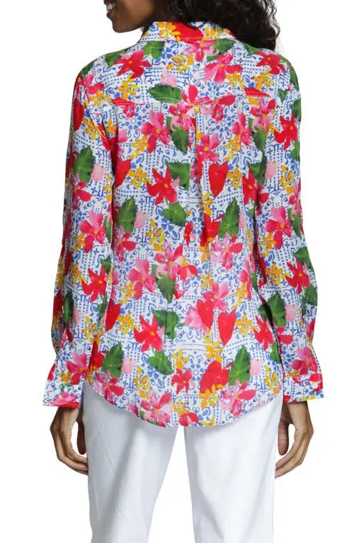 APNY Floral Print Woven Shirt - Pink Multi