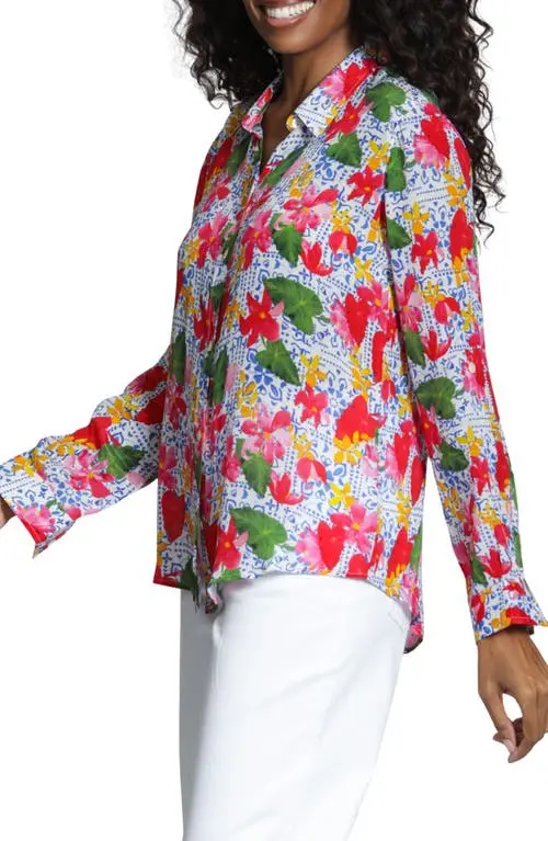 APNY Floral Print Woven Shirt - Pink Multi