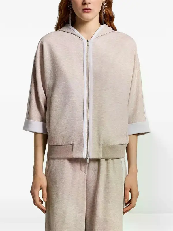 Peserico Hooded Striped Jacket