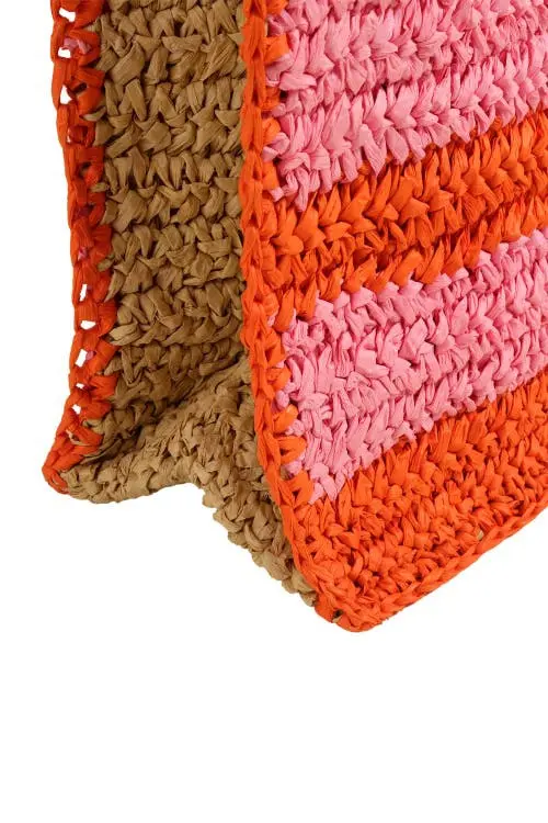 ZSA ZSA ZSU Raffia Delhi Shoulder Bag - Red-pink