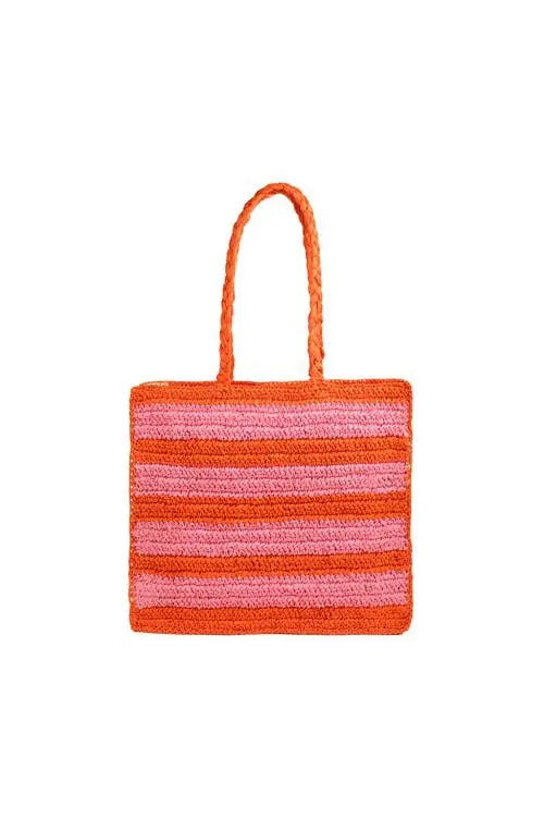 ZSA ZSA ZSU Raffia Delhi Shoulder Bag - Red-pink
